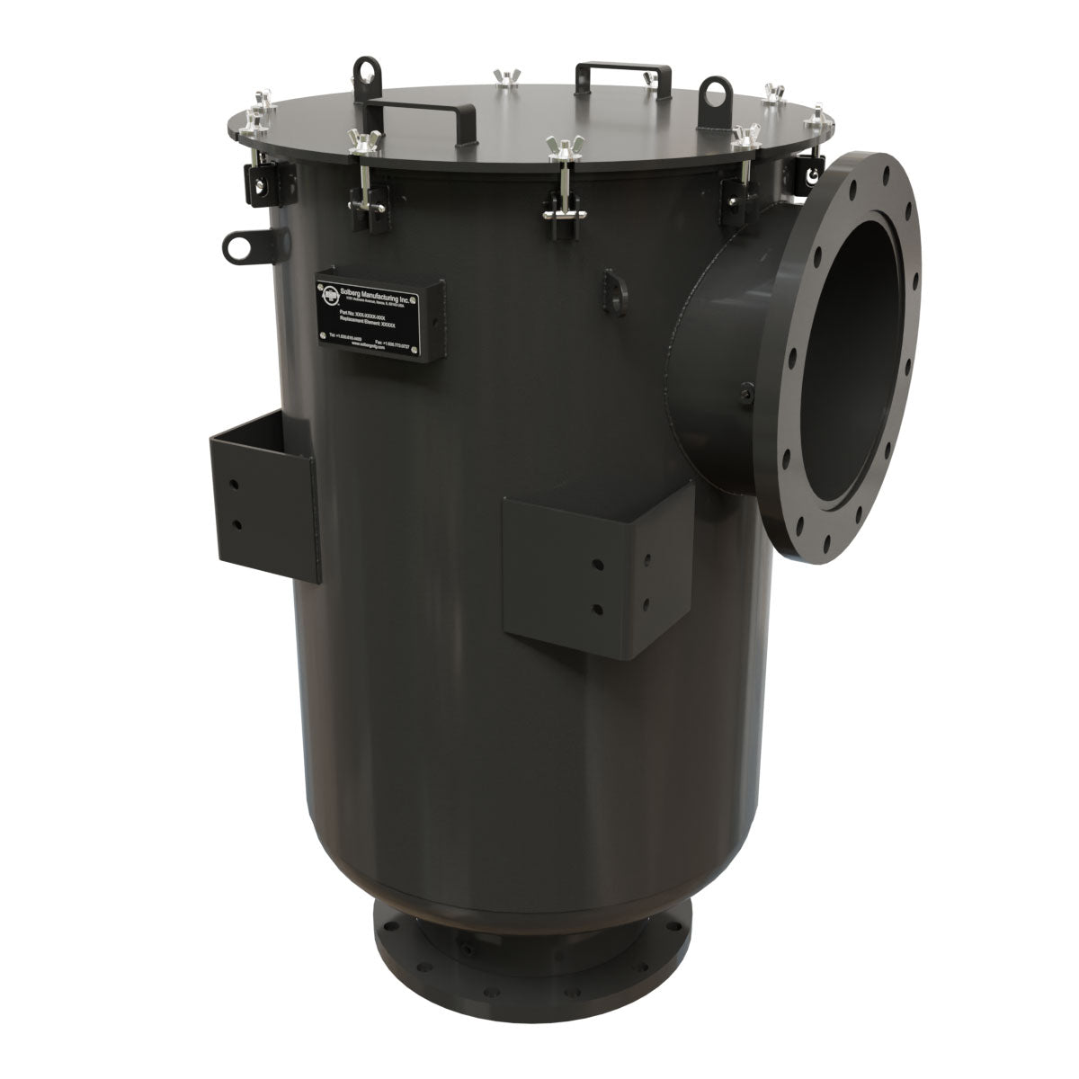 CSL-485P-DN300 DN300" Inlet Vacuum Filter – Solberg Manufacturing, Inc.